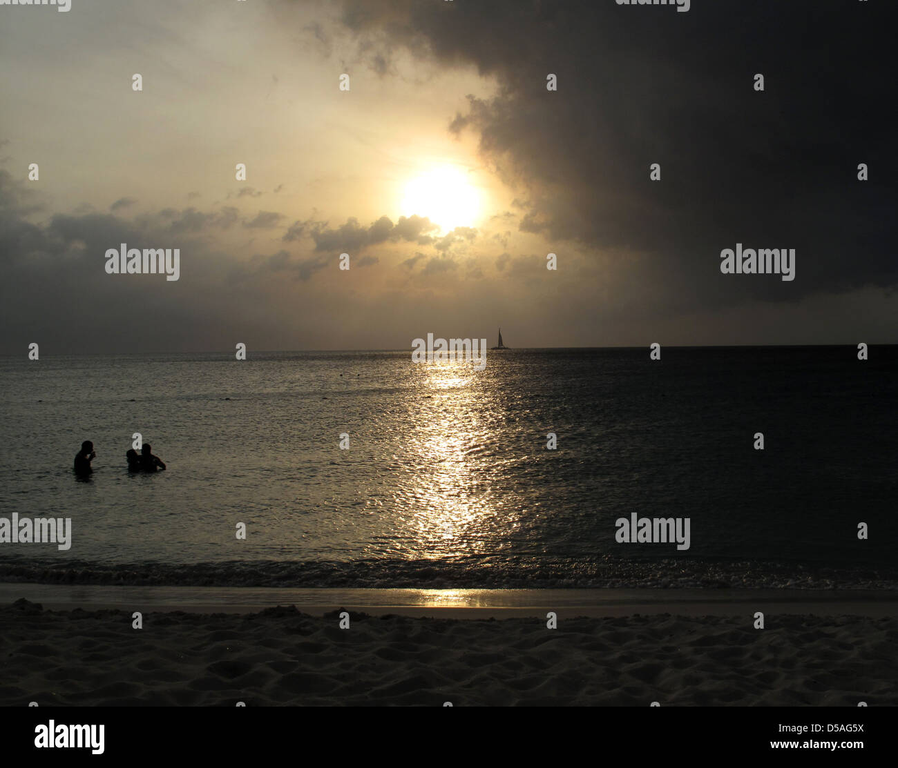 Sunset in Aruba Stock Photo - Alamy