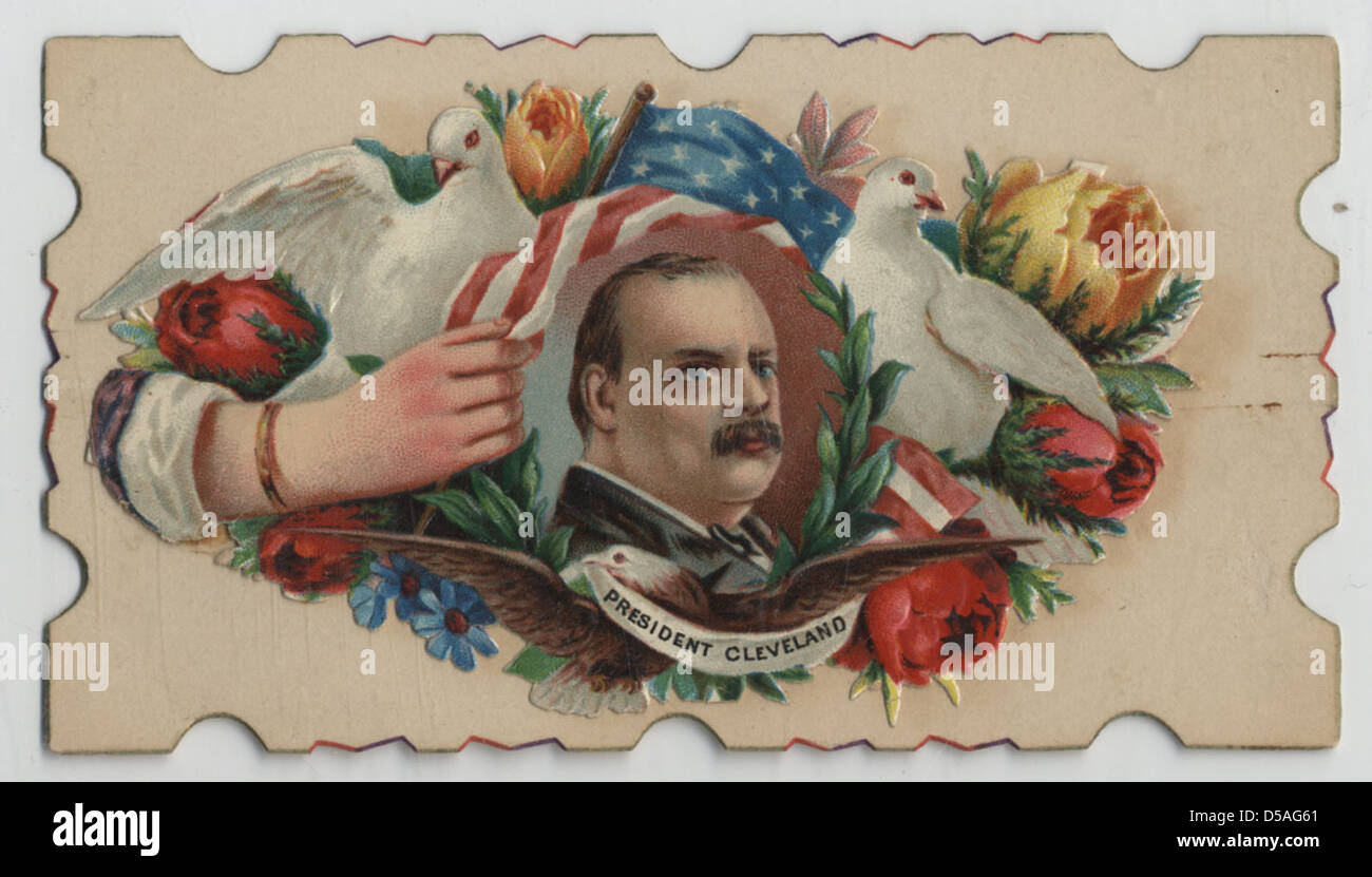 A political portrait card features Grover Cleveland, 22nd and 24th ...