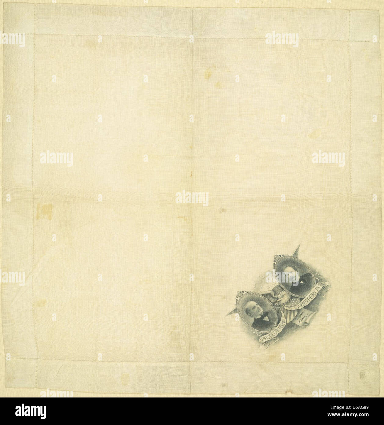 A promotional handkerchief from the 1896 U.S. presidential campaign ...