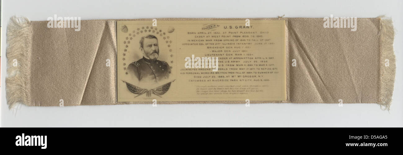 This commemorative bookmark from 1885 features Ulysses S. Grant ...
