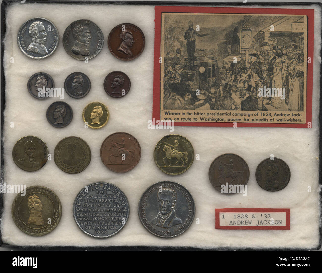 A collection of items related to Andrew Jackson's presidential campaign ...