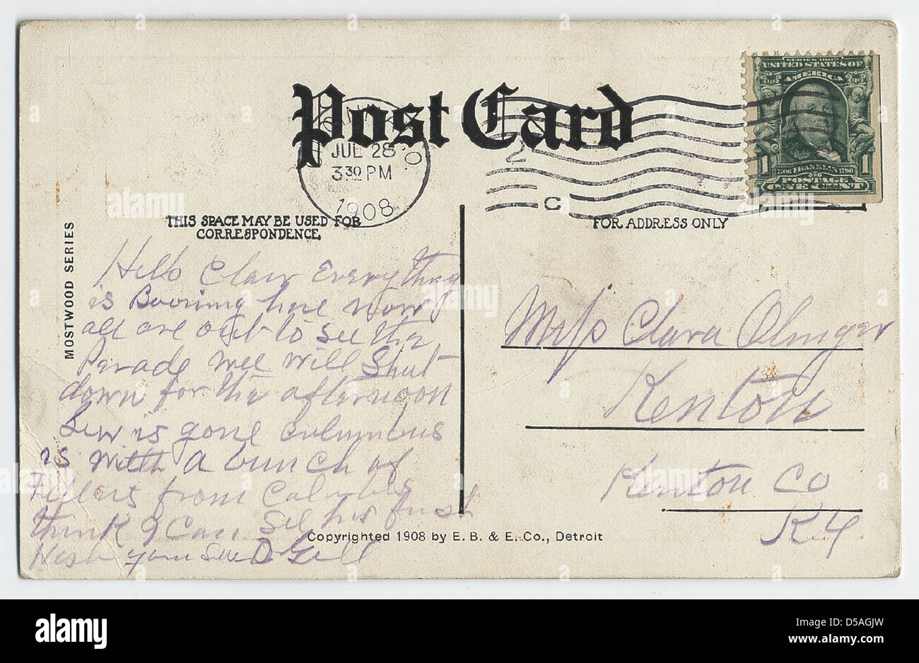 McKinley-Theodore Roosevelt-William H. Taft Postcard, 1908 Stock Photo ...