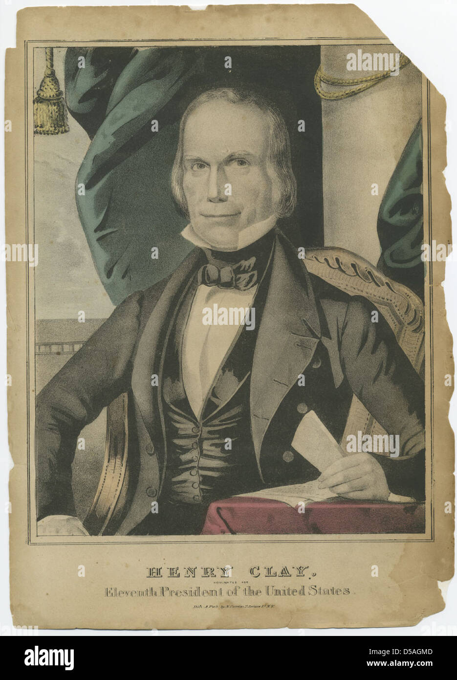 This promotional material from the 19th century depicts Henry Clay ...