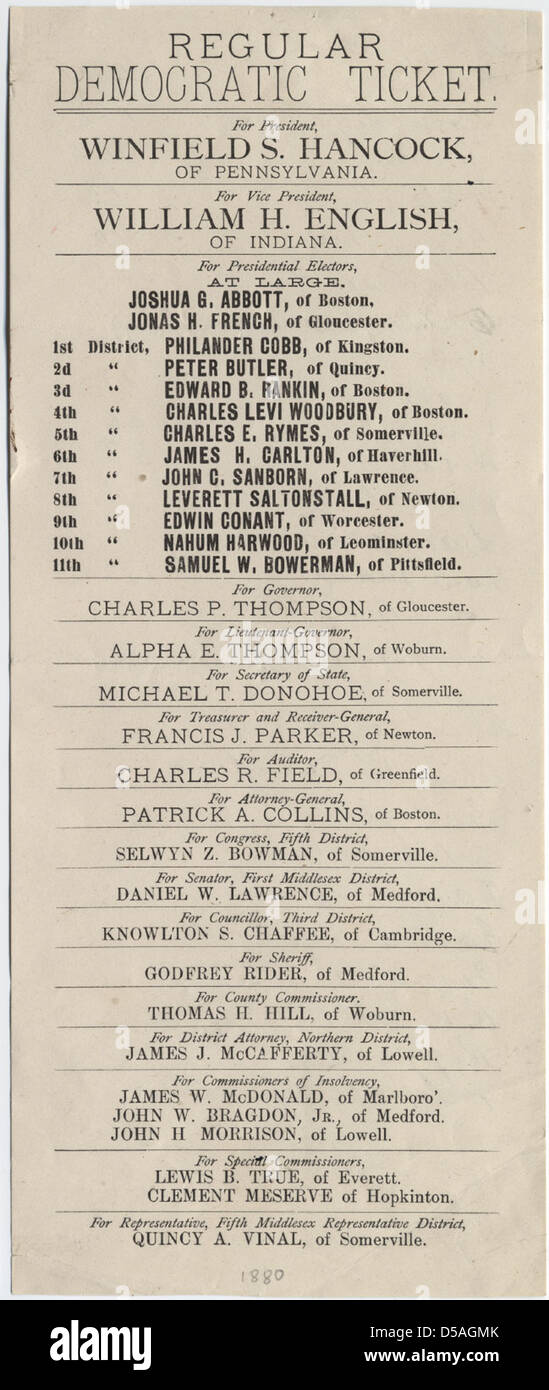 A historical record from the Democratic Party’s 1880 election campaign ...