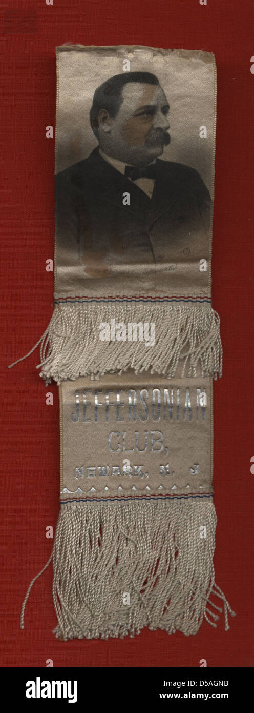 A campaign ribbon from Grover Cleveland’s presidential campaign around ...