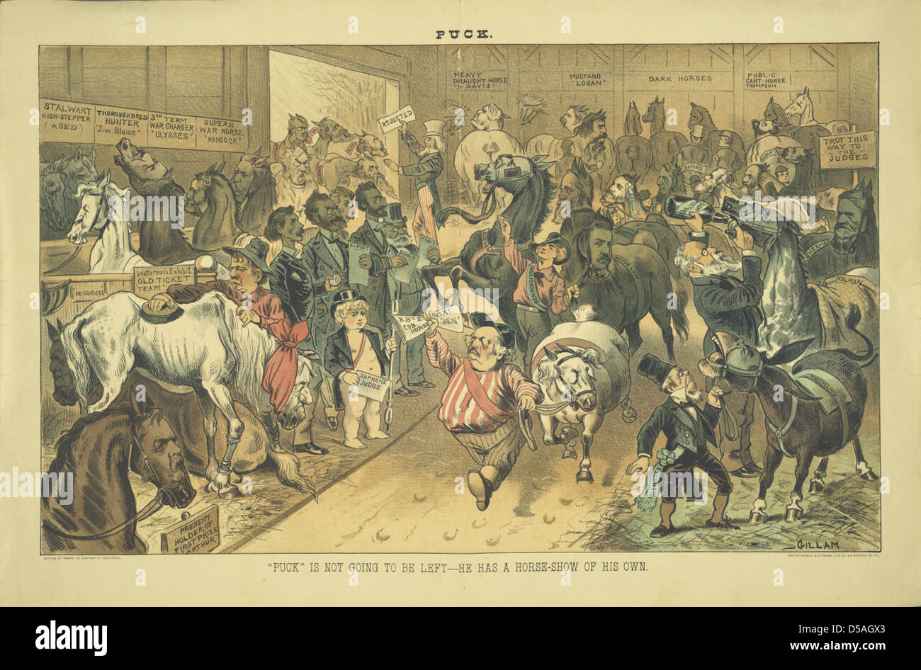 A political cartoon featuring key U.S. political figures like Ulysses S ...