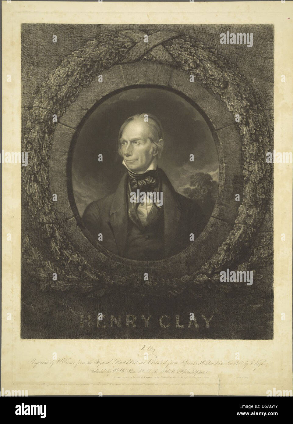 A bust of Henry Clay, a prominent American politician, displayed as ...