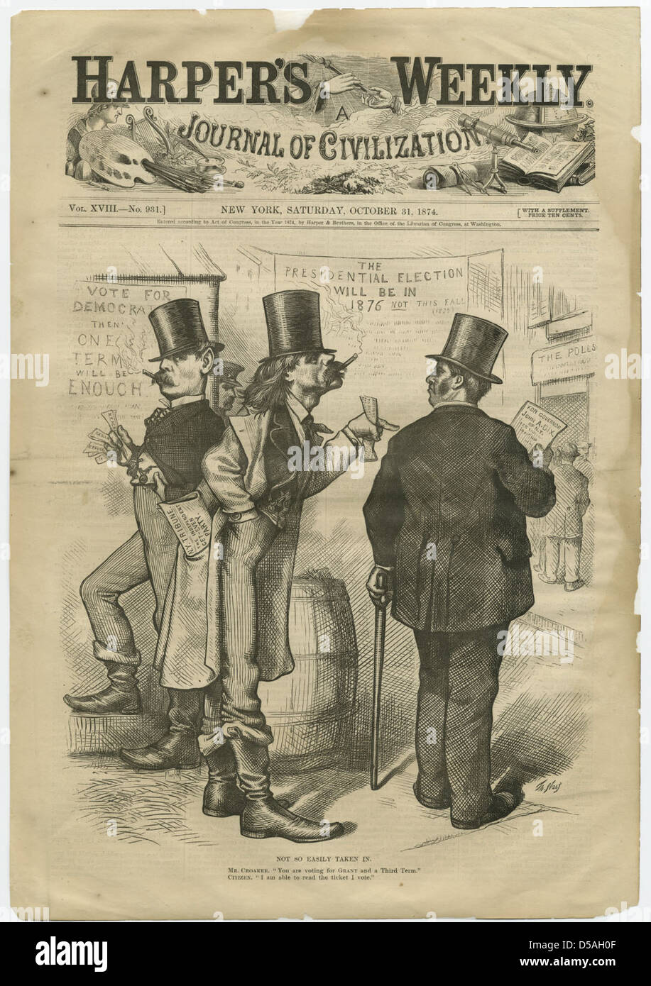 A political cartoon featuring Ulysses S. Grant, illustrating the ...