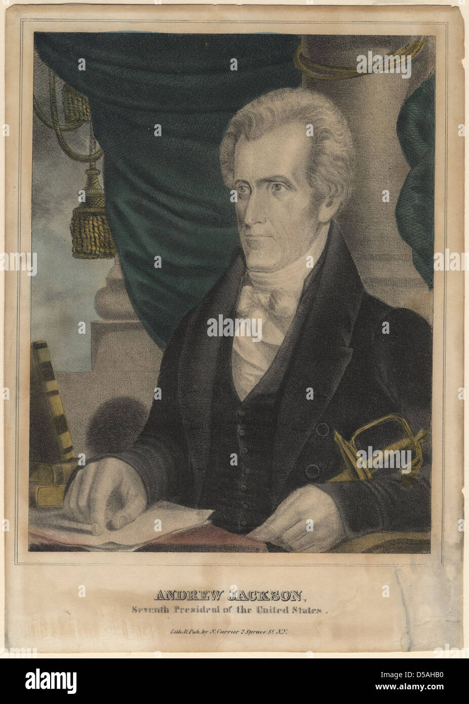 A historical portrait of Andrew Jackson, the seventh president of the ...