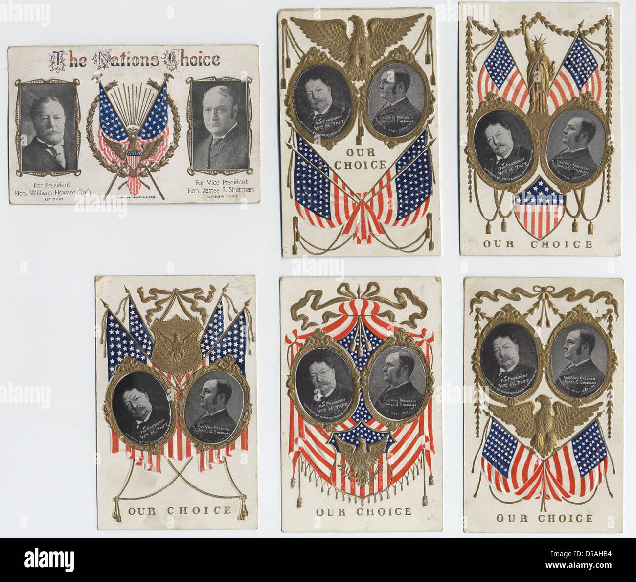 A set of William H. Taft and James S. Sherman portrait postcards ...