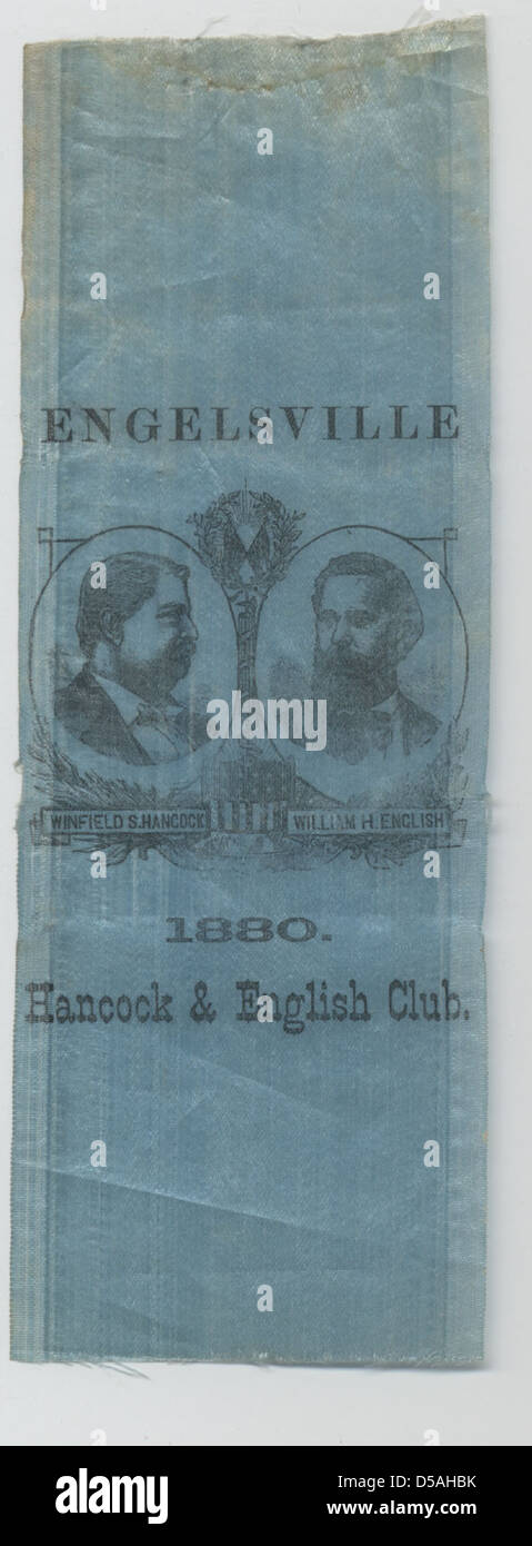Engelsville Hancock & English Club Ribbon, 1880 Stock Photo - Alamy