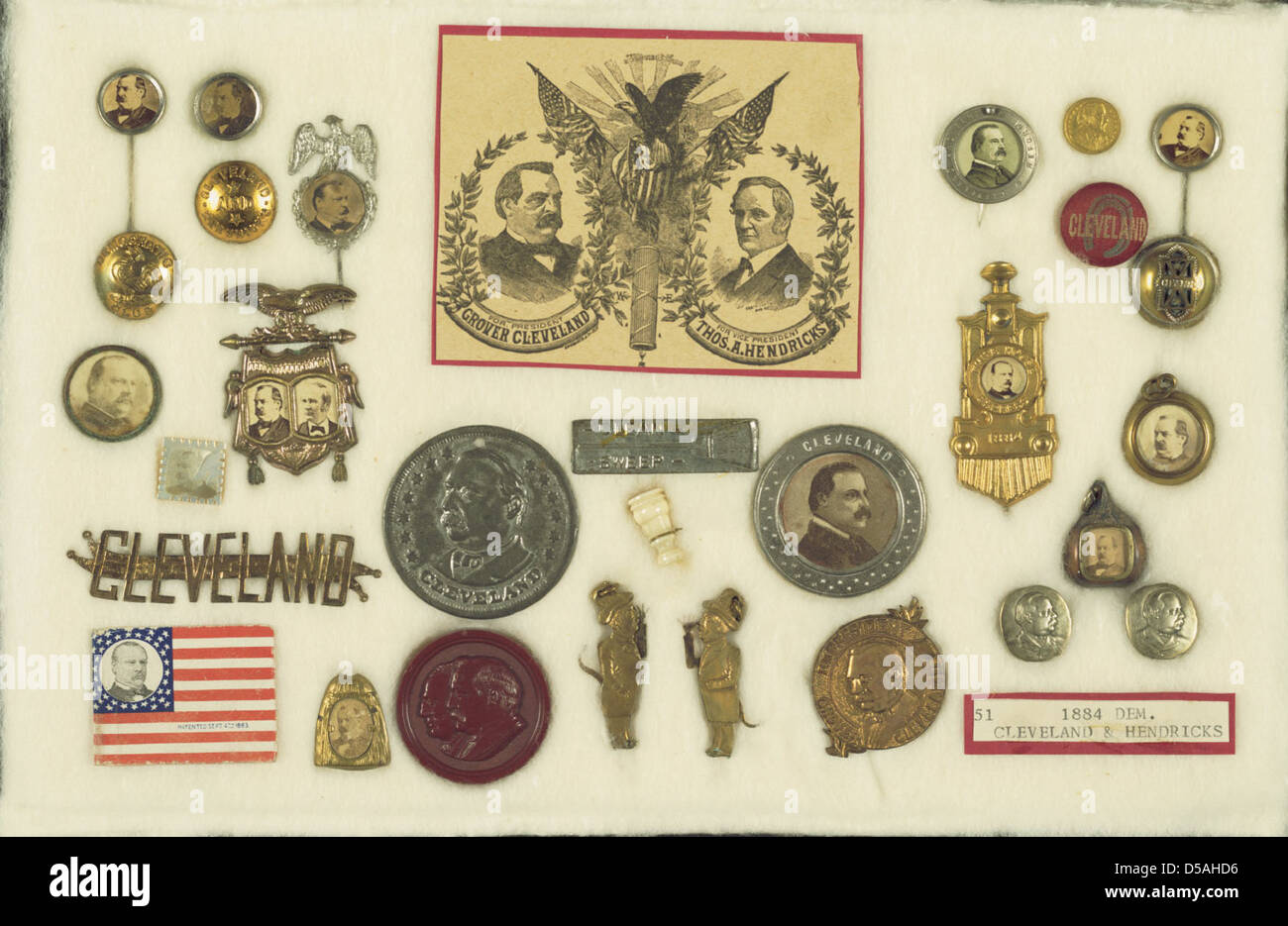 Campaign items from the Cleveland-Hendricks presidential campaign of ...
