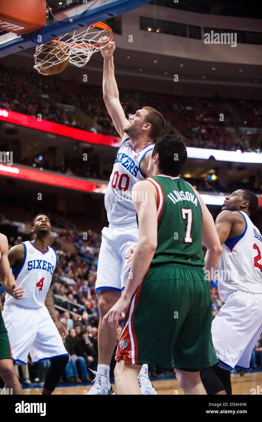 Philadelphia, Pennsylvania, USA. 27th March 2013. 76ers' forward/center ...