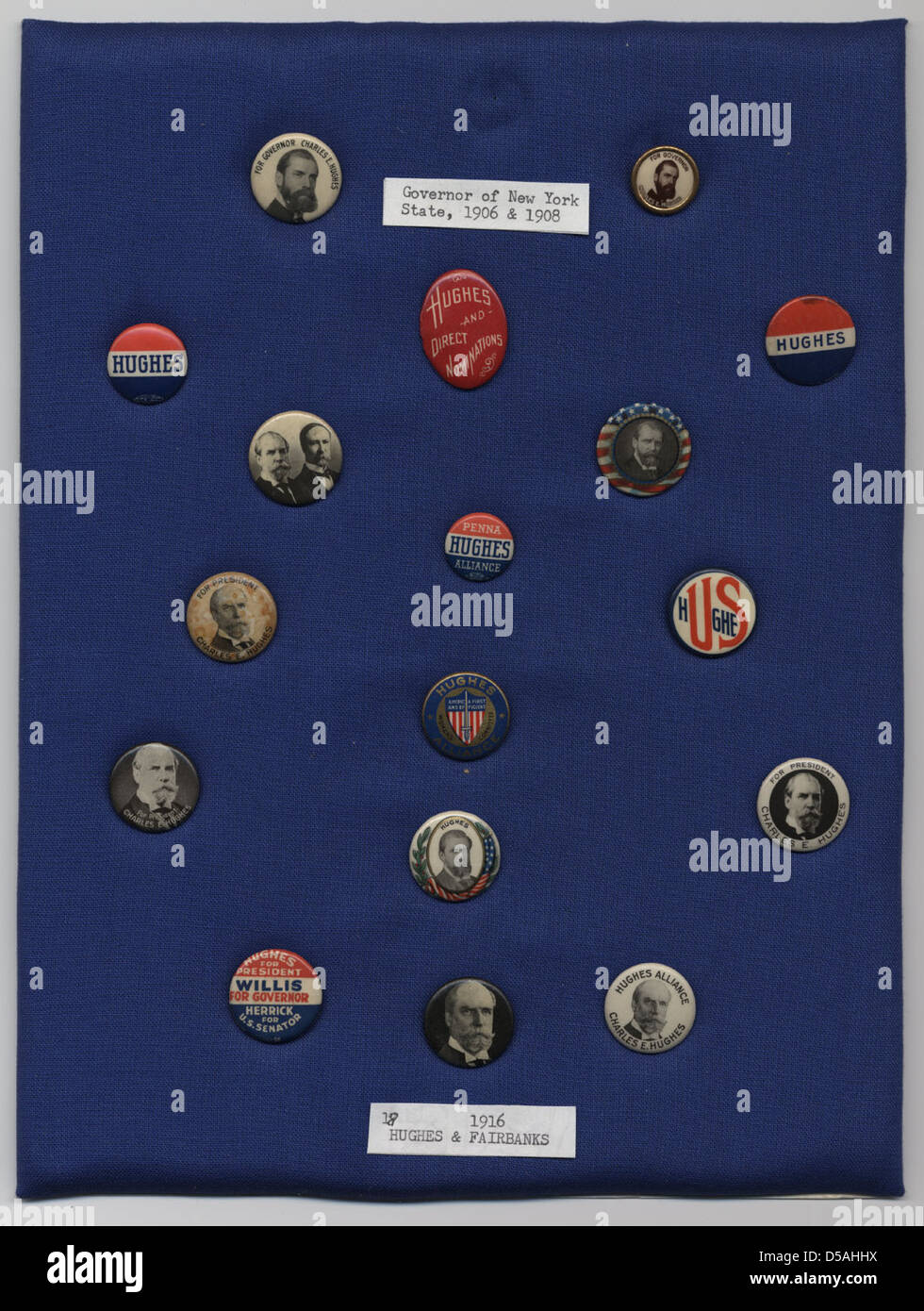 A set of campaign buttons from the Hughes-Fairbanks political campaign ...