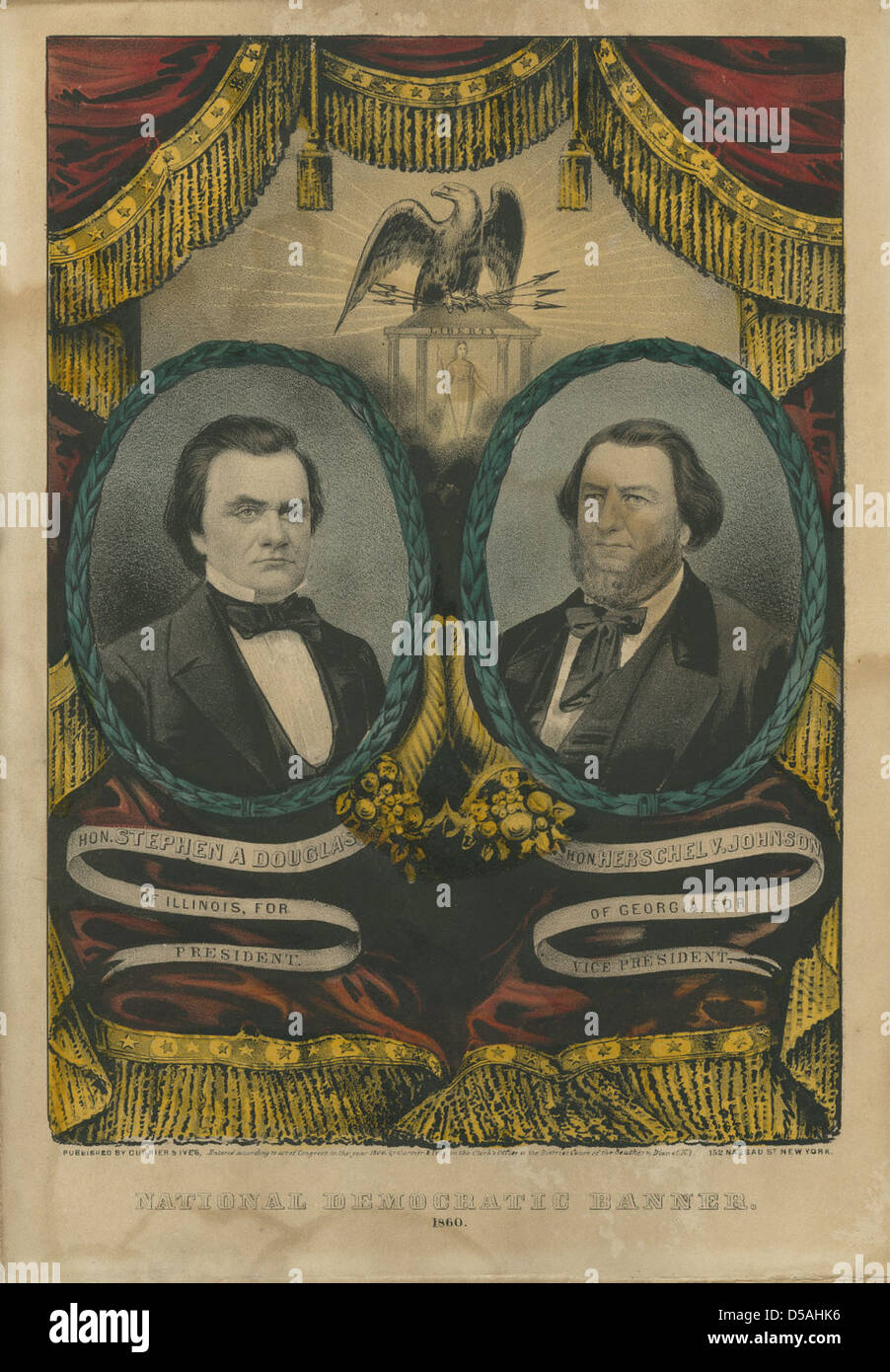 This promotional print from 1860 features busts of key political ...