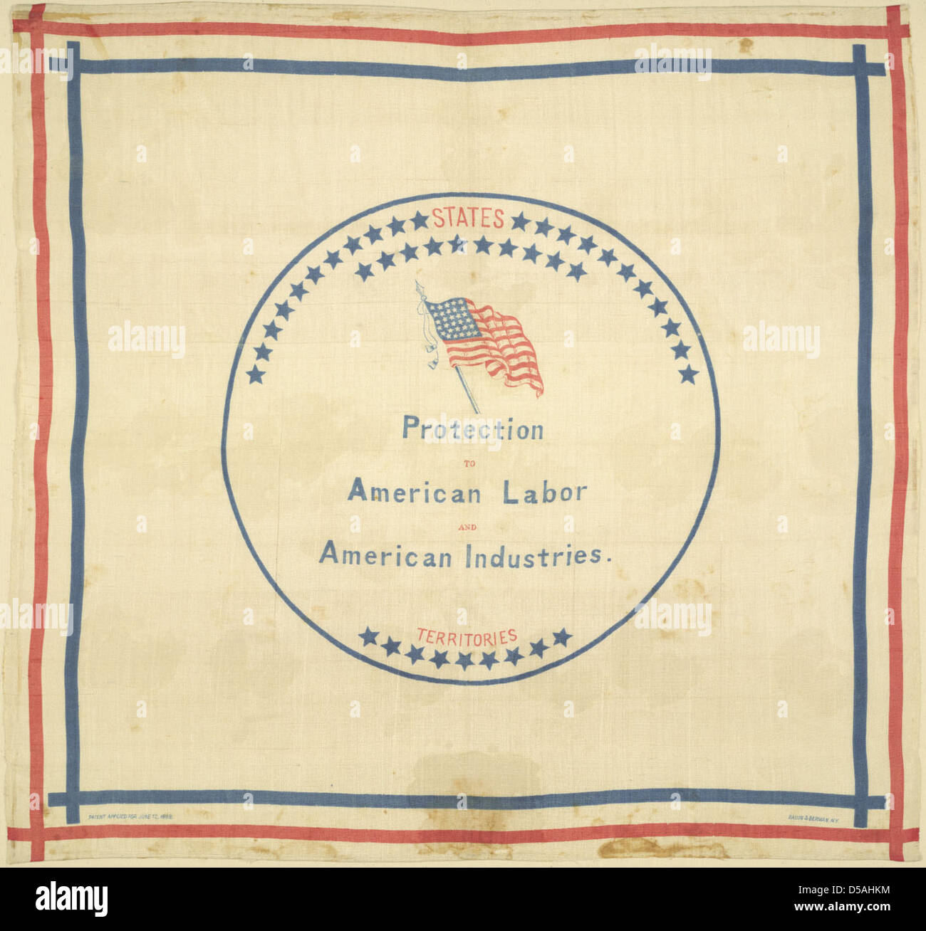 This handkerchief from 1888 promotes Benjamin Harrison's economic ...