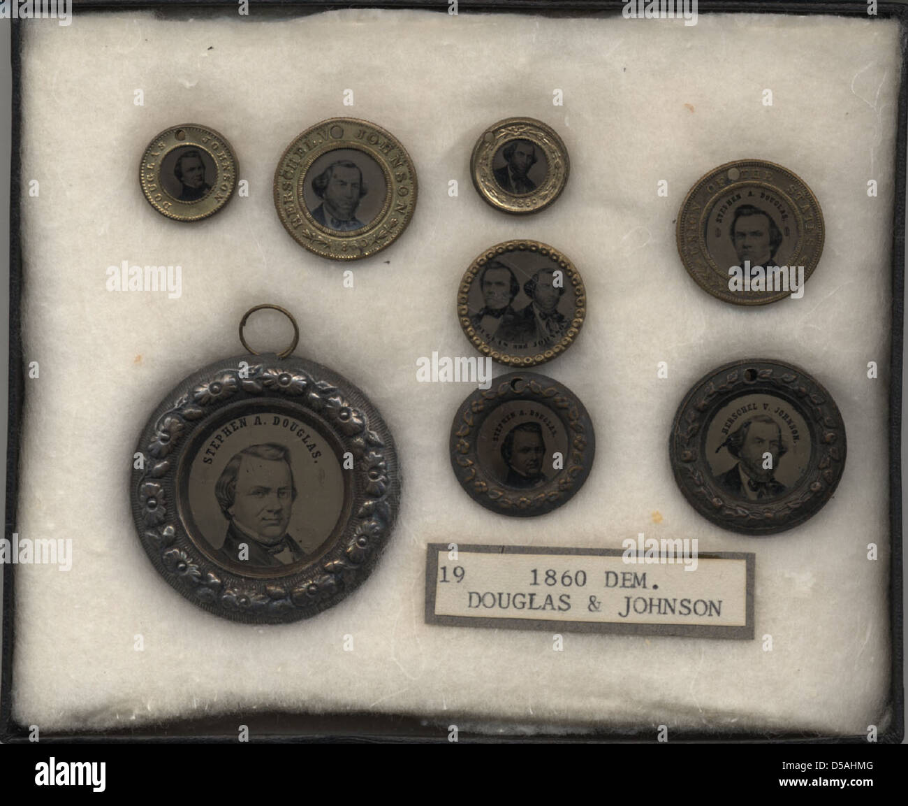 Douglas-Herschel V. Johnson Ferrotype Pendants, ca. 1860 Stock Photo ...