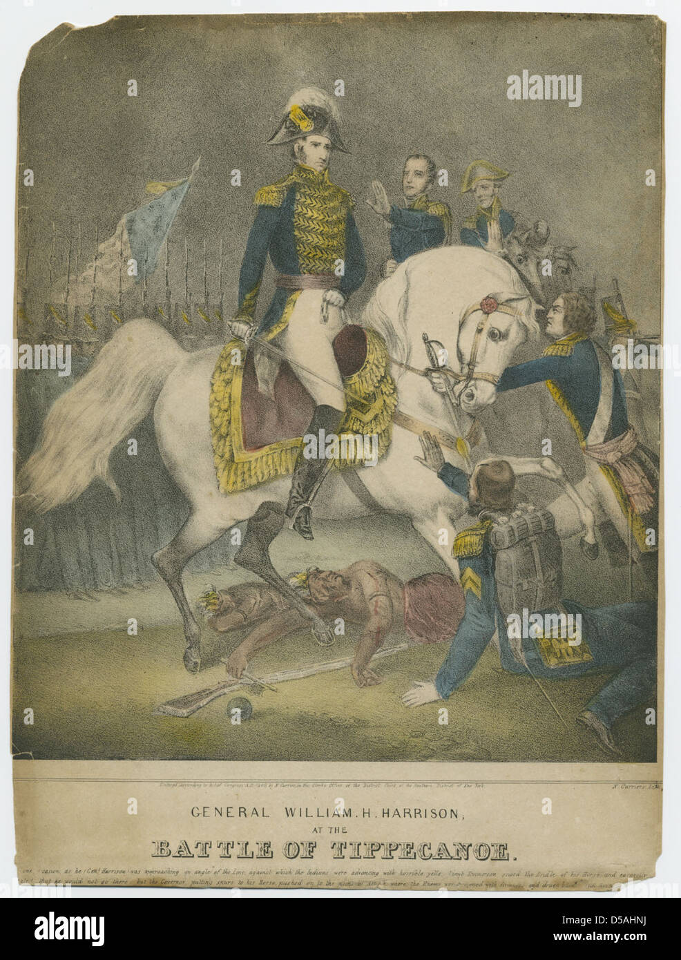 This promotional portrait of General William H. Harrison shows him ...