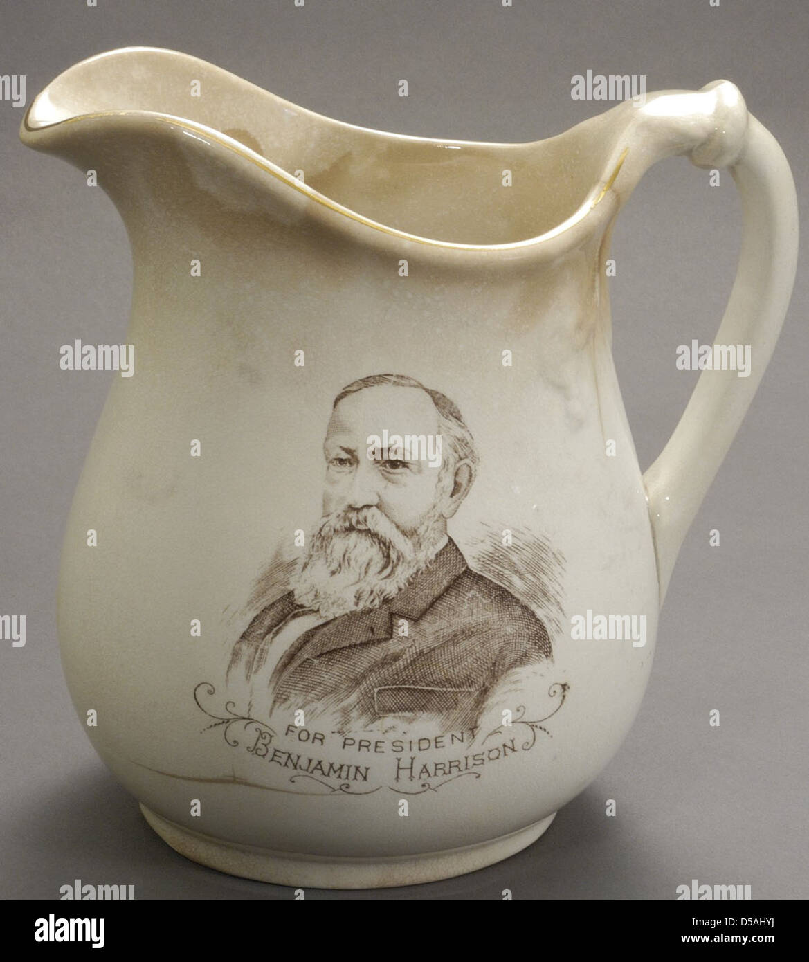 Harrison-Morton Ceramic Portrait Pitcher, ca. 1888 Stock Photo - Alamy