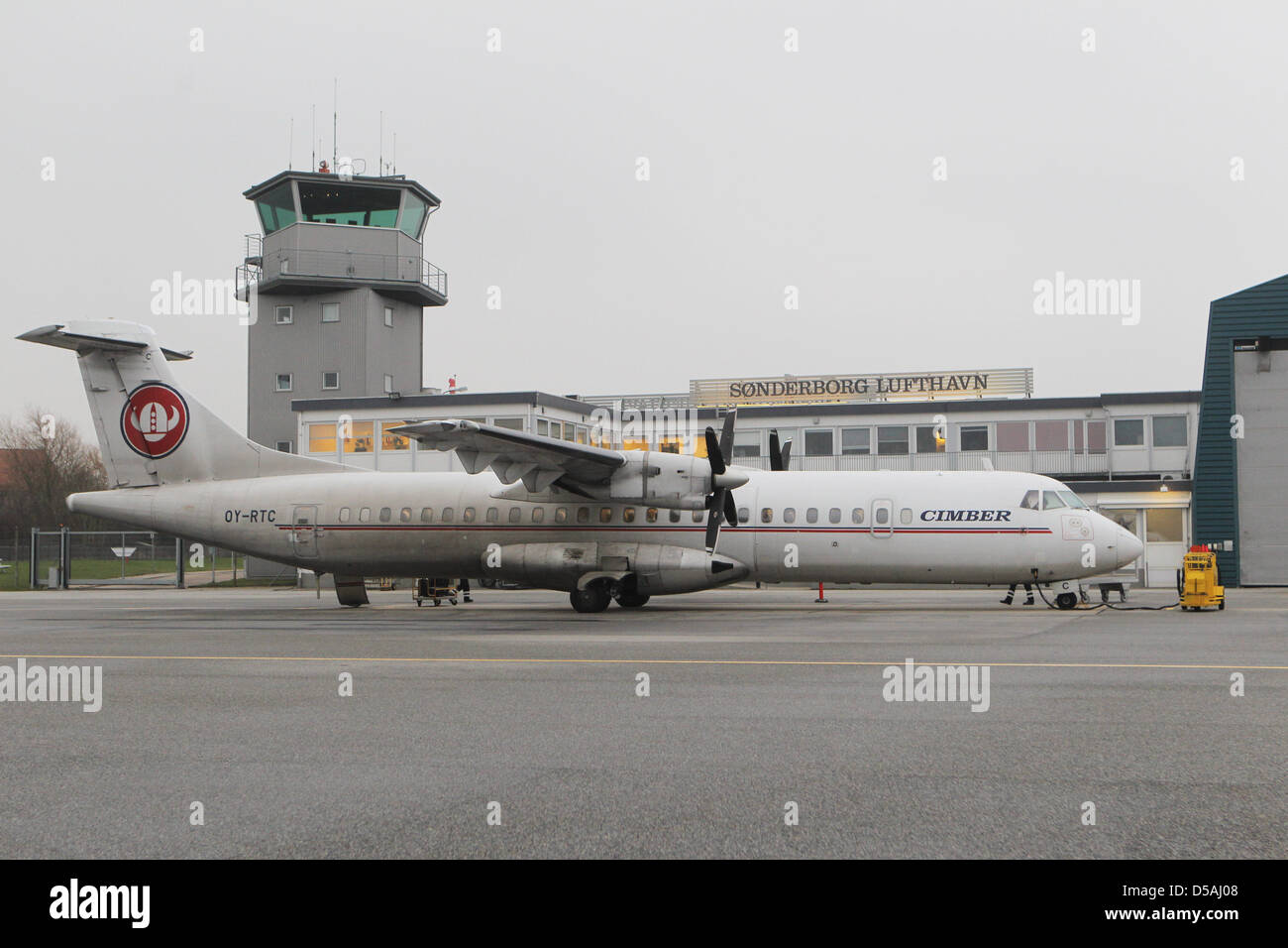 Sønderborg, Denmark, a machine brand ATR 72-202 Cimber Air on the ...