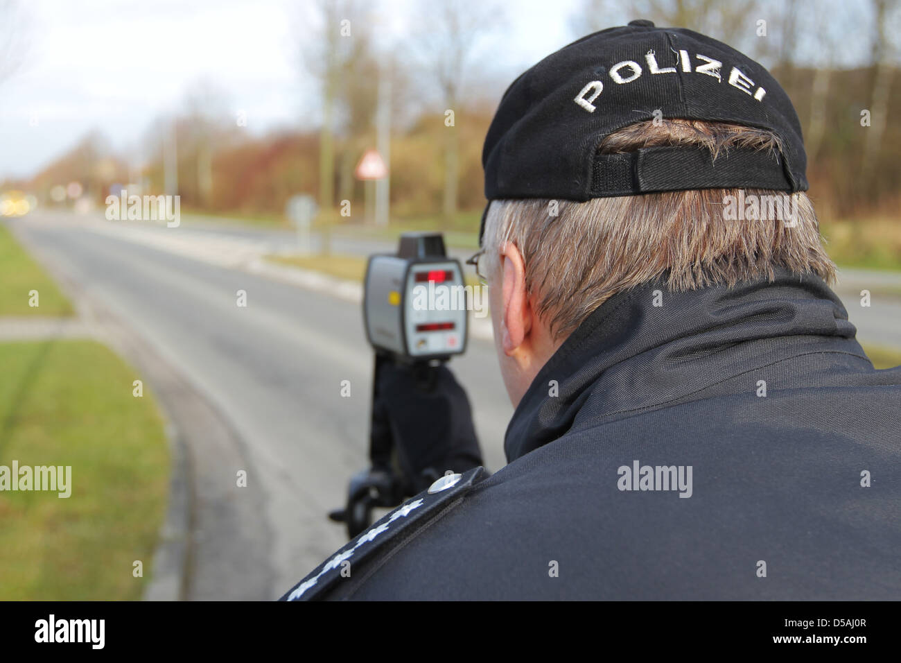Flensburg, Germany, speed control using laser measuring device Stock ...