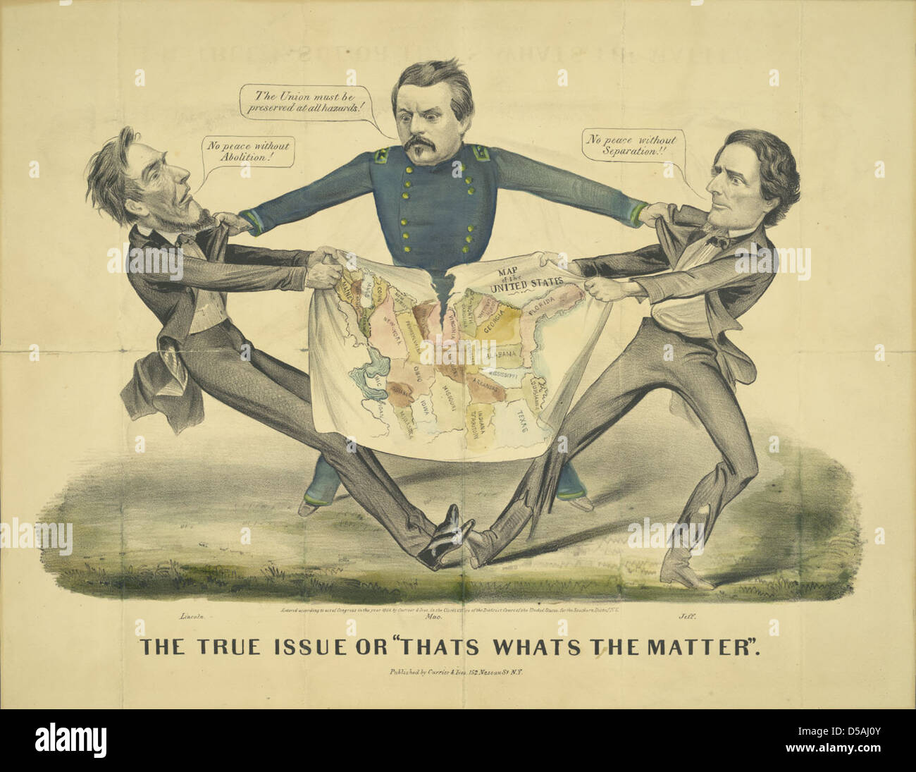 This political cartoon from the American Civil War depicts key figures ...