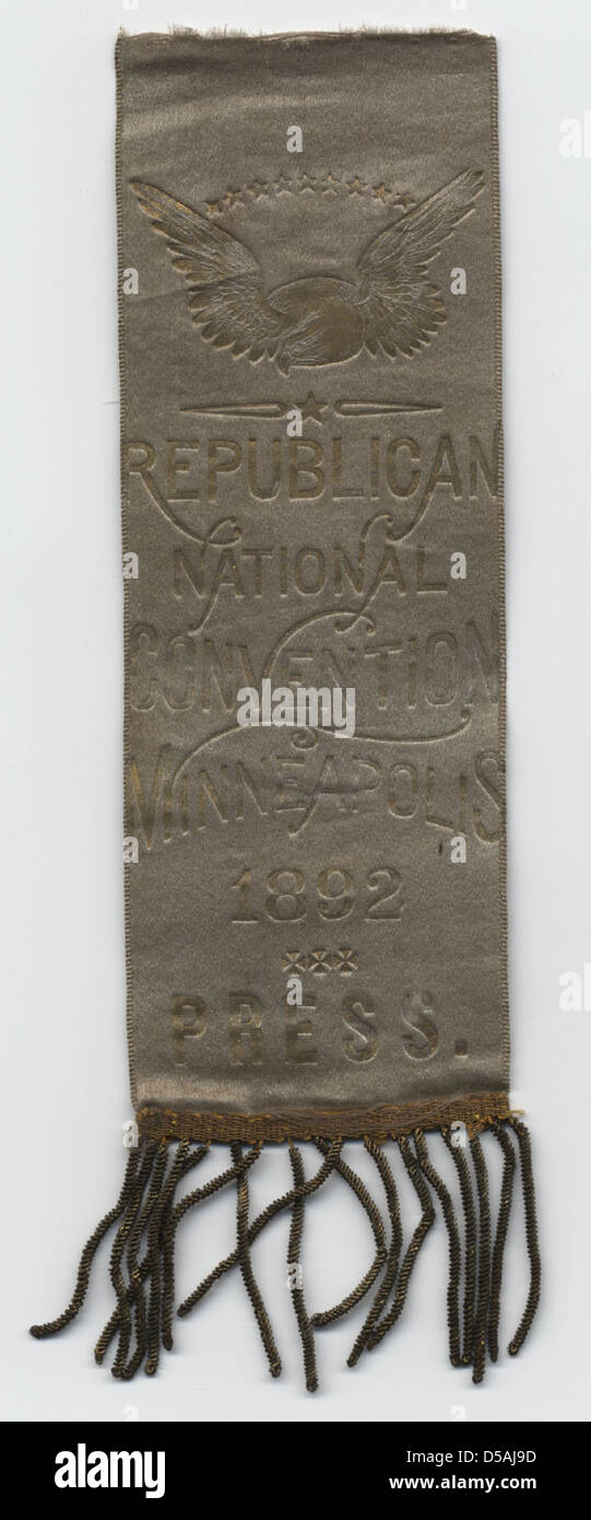 Republican National Convention Press Badge, 1892 Stock Photo - Alamy