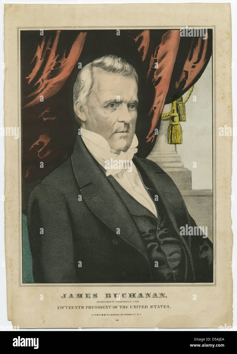 A promotional print depicting James Buchanan, the 15th President of the ...