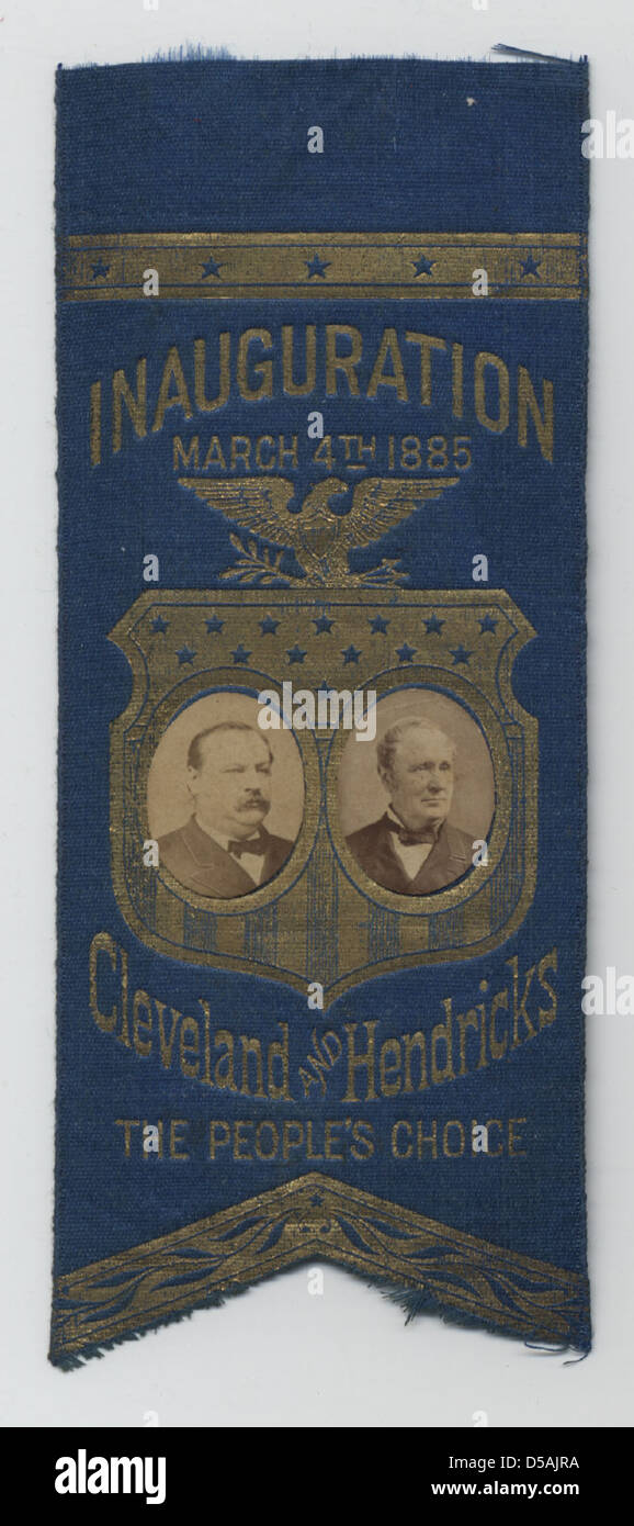A commemorative ribbon from the 1885 inauguration of Grover Cleveland ...