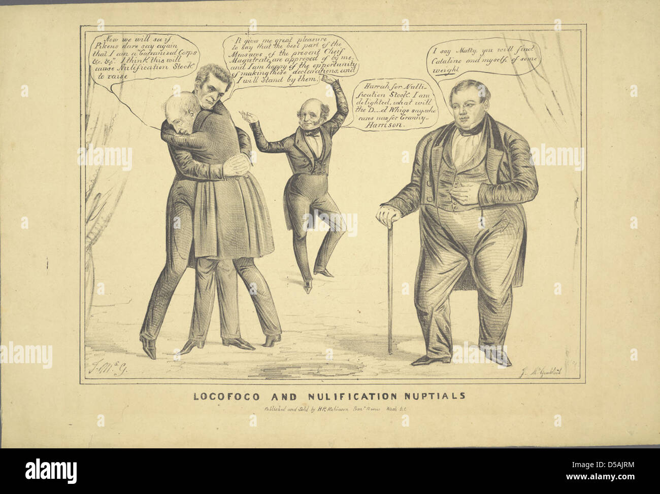 A political cartoon from the 19th century depicting figures such as ...