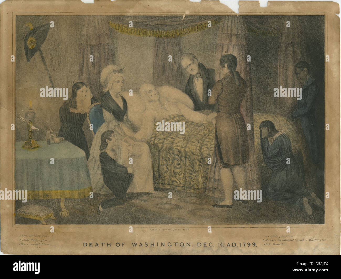 This commemorative image captures the death of George Washington on ...