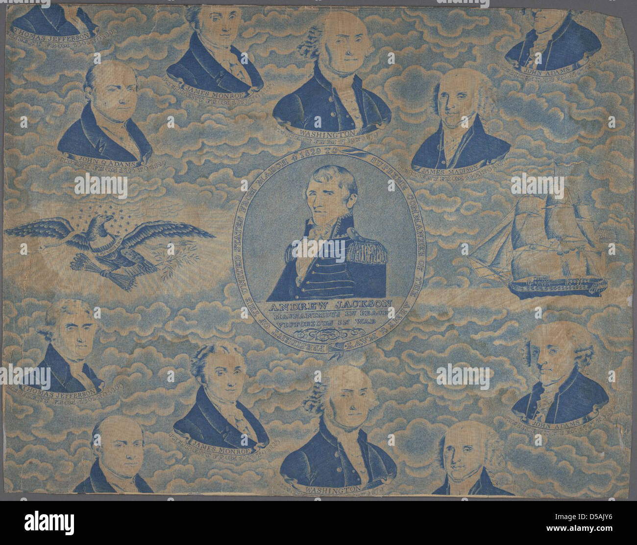 A historical portrait featuring Andrew Jackson, along with depictions ...