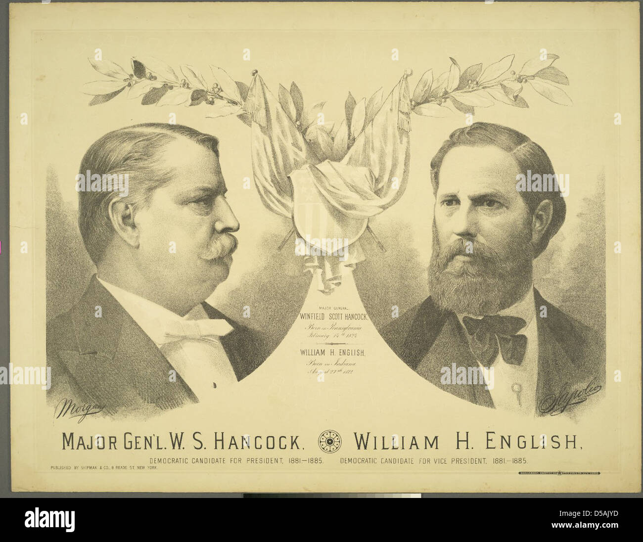 Hancock and English: Democratic Candidates for 1880 Stock Photo - Alamy