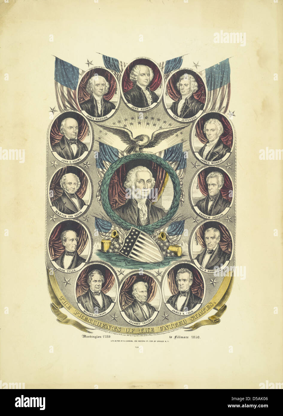 A collection of commemorative portraits featuring U.S. presidents from ...