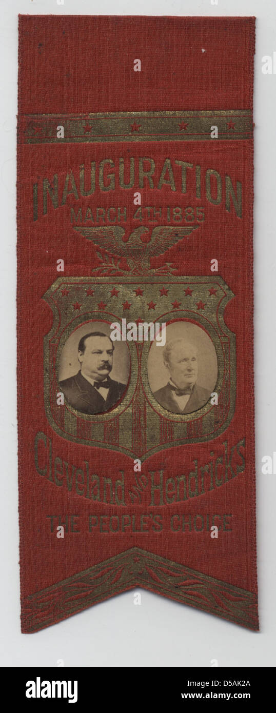 This 1885 inaugural ribbon commemorates Grover Cleveland’s presidency ...