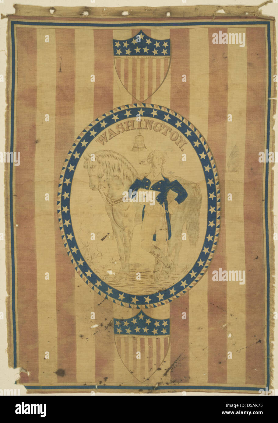 A textile commemorating George Washington from the American Revolution ...