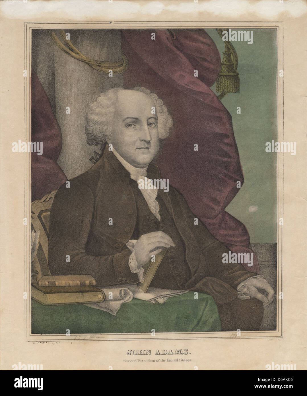 A commemorative portrait of John Adams, the second President of the ...