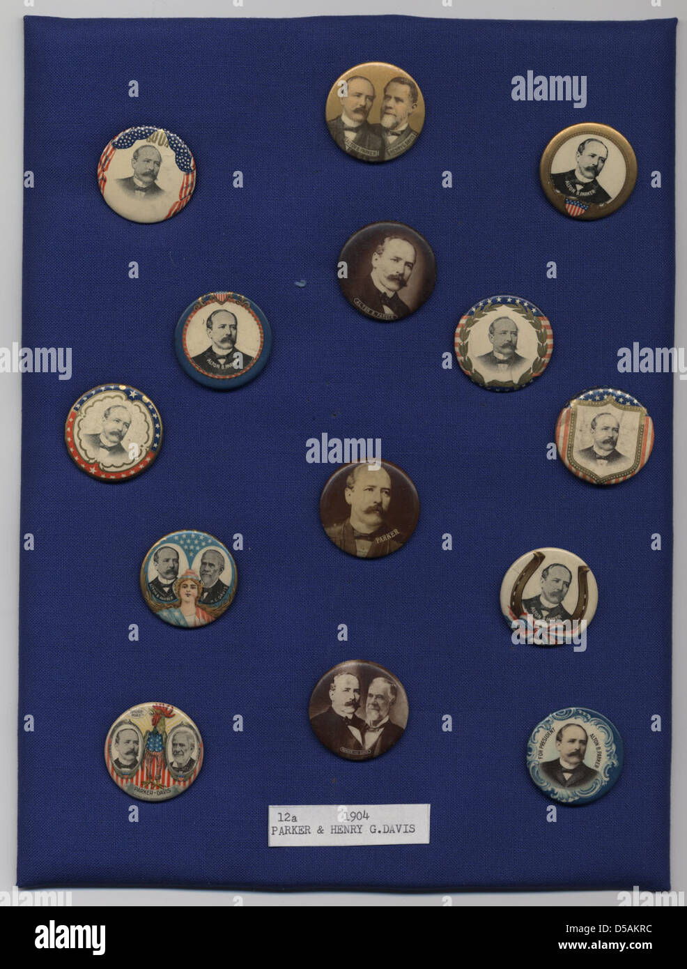 Campaign buttons from the 1904 U.S. presidential election, featuring ...