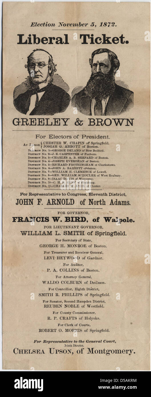Election November 5, 1872: Liberal Ticket Stock Photo - Alamy