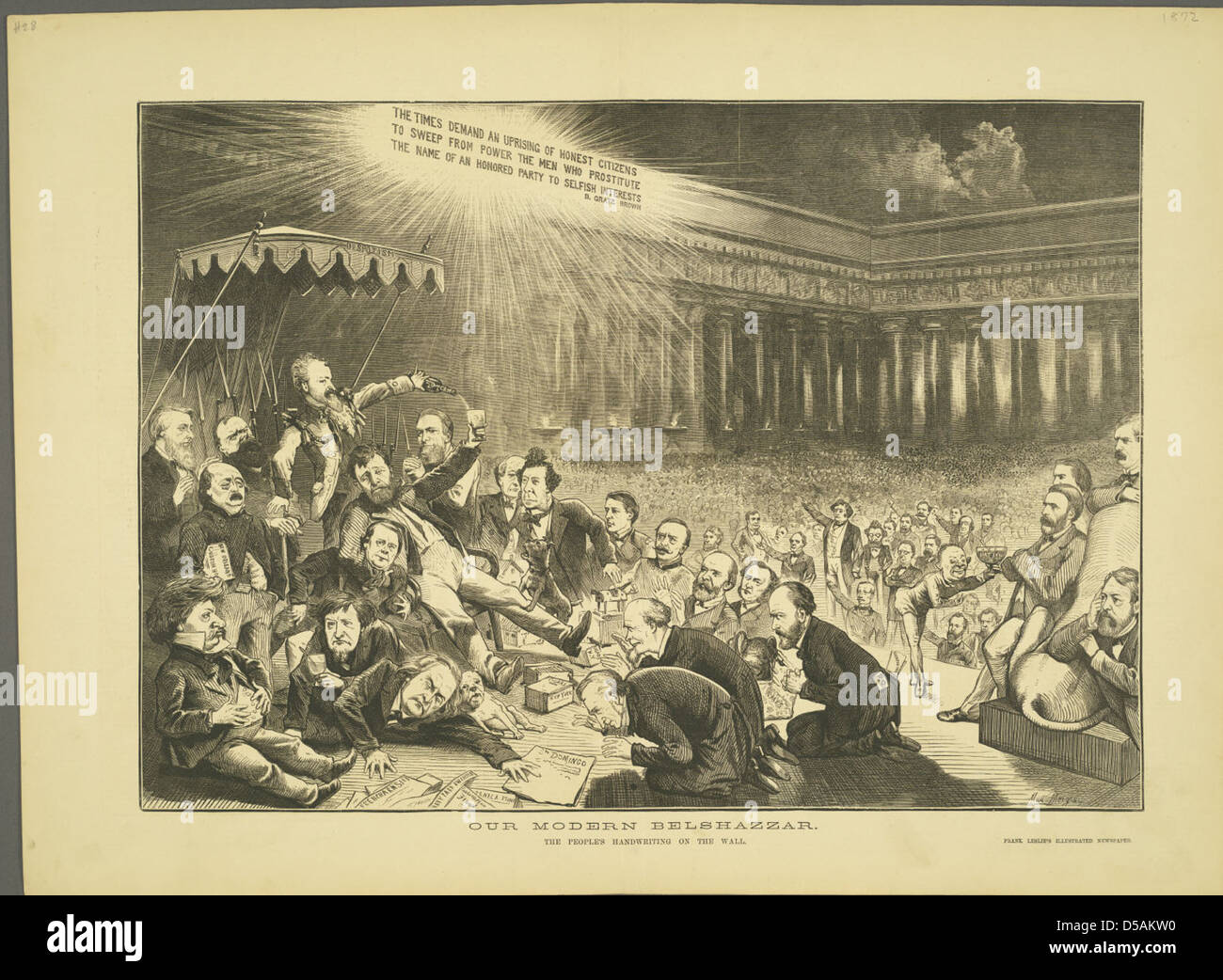This political cartoon from the 19th century features prominent ...