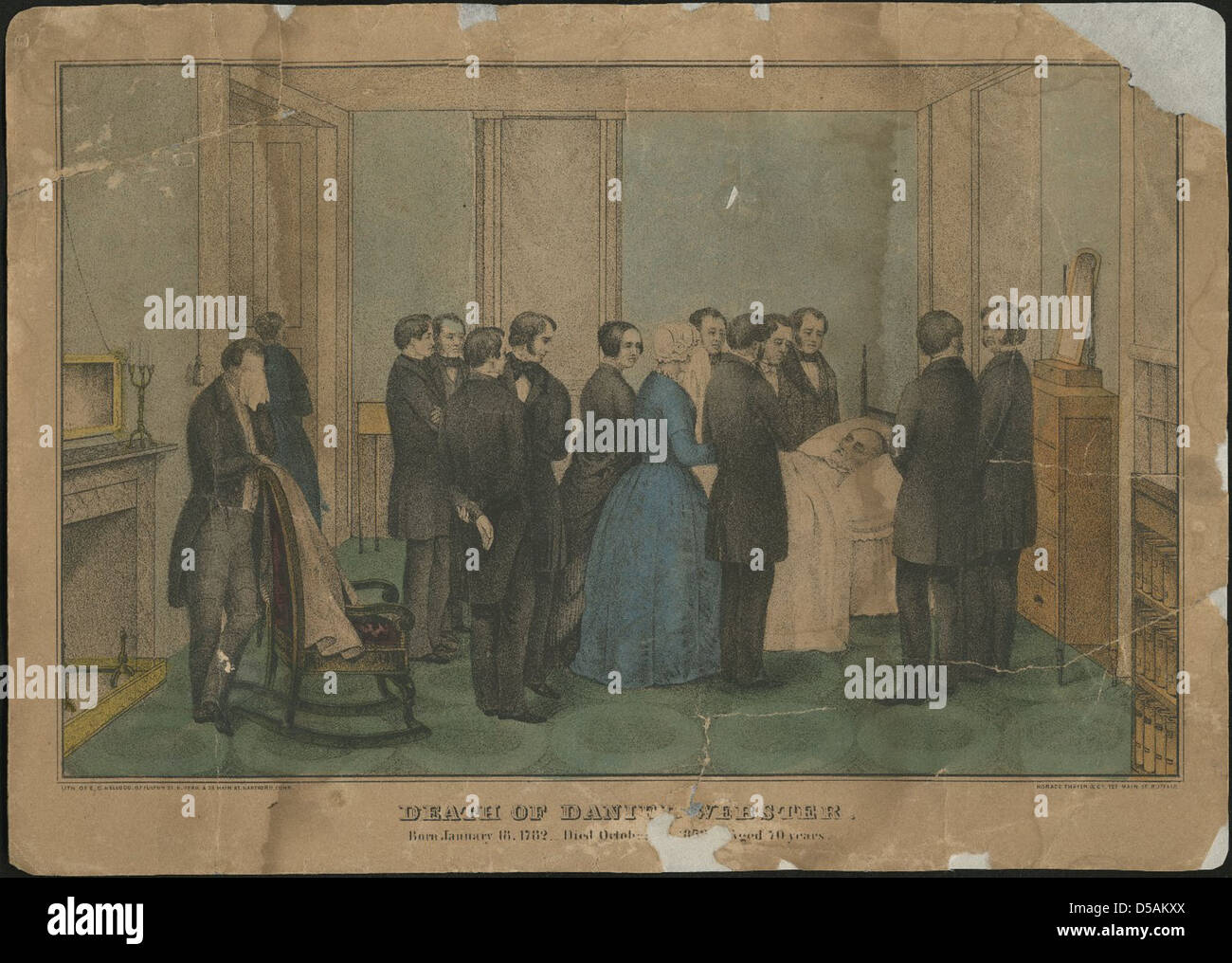 A popular print depicting the mourning of Daniel Webster, a prominent ...
