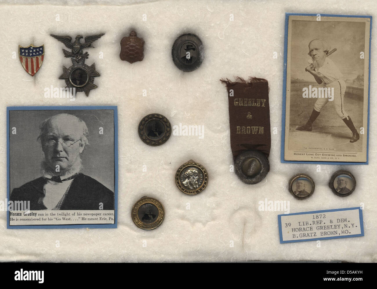 These campaign items from the 1870s to 1880s feature portraits of ...