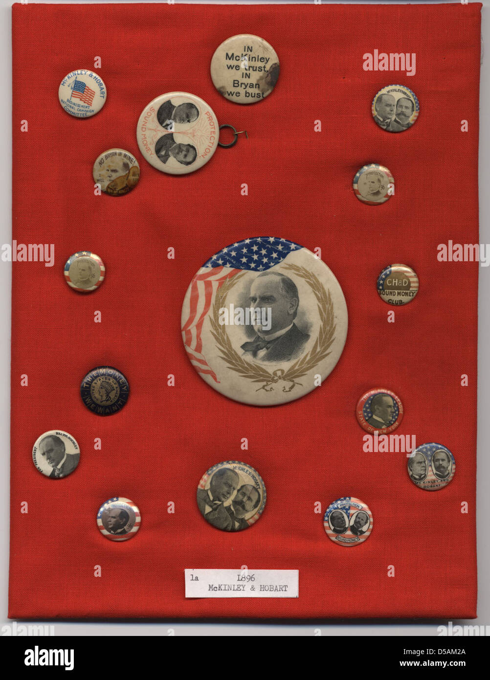 This set of campaign buttons from the 1896 U.S. presidential election ...