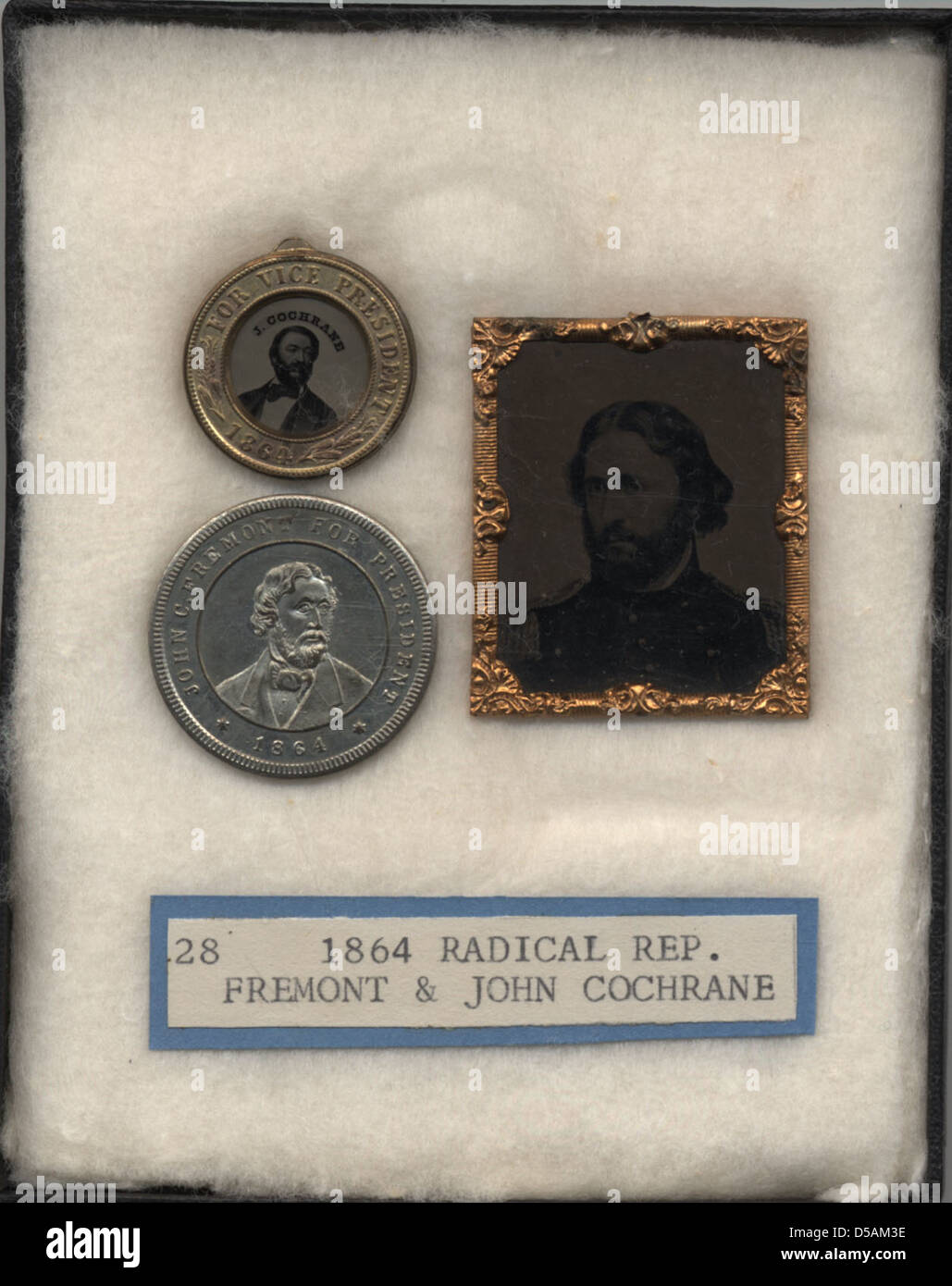 Campaign items from the Frémont-Cochrane election of 1864, including ...