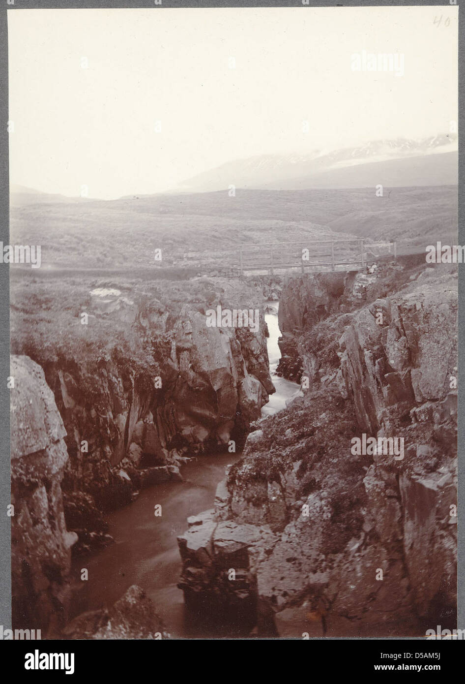 The Glerárbrú bridge near Akureyri, Iceland, spanning a river with ...