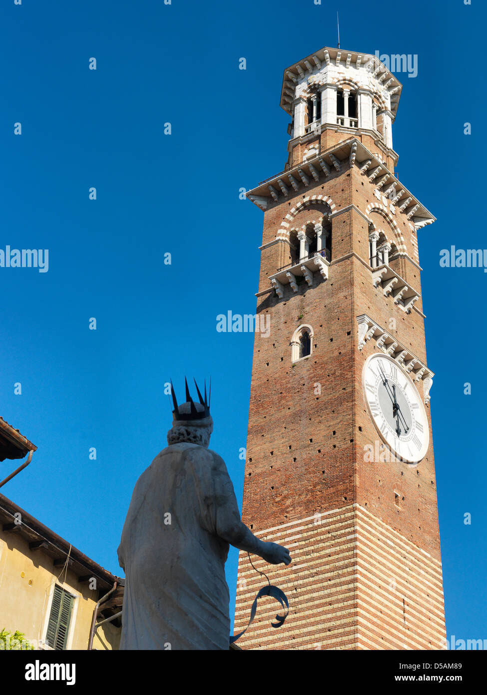 Verona, Italy, the Piazza delle Erbe, the most famous square in the old ...