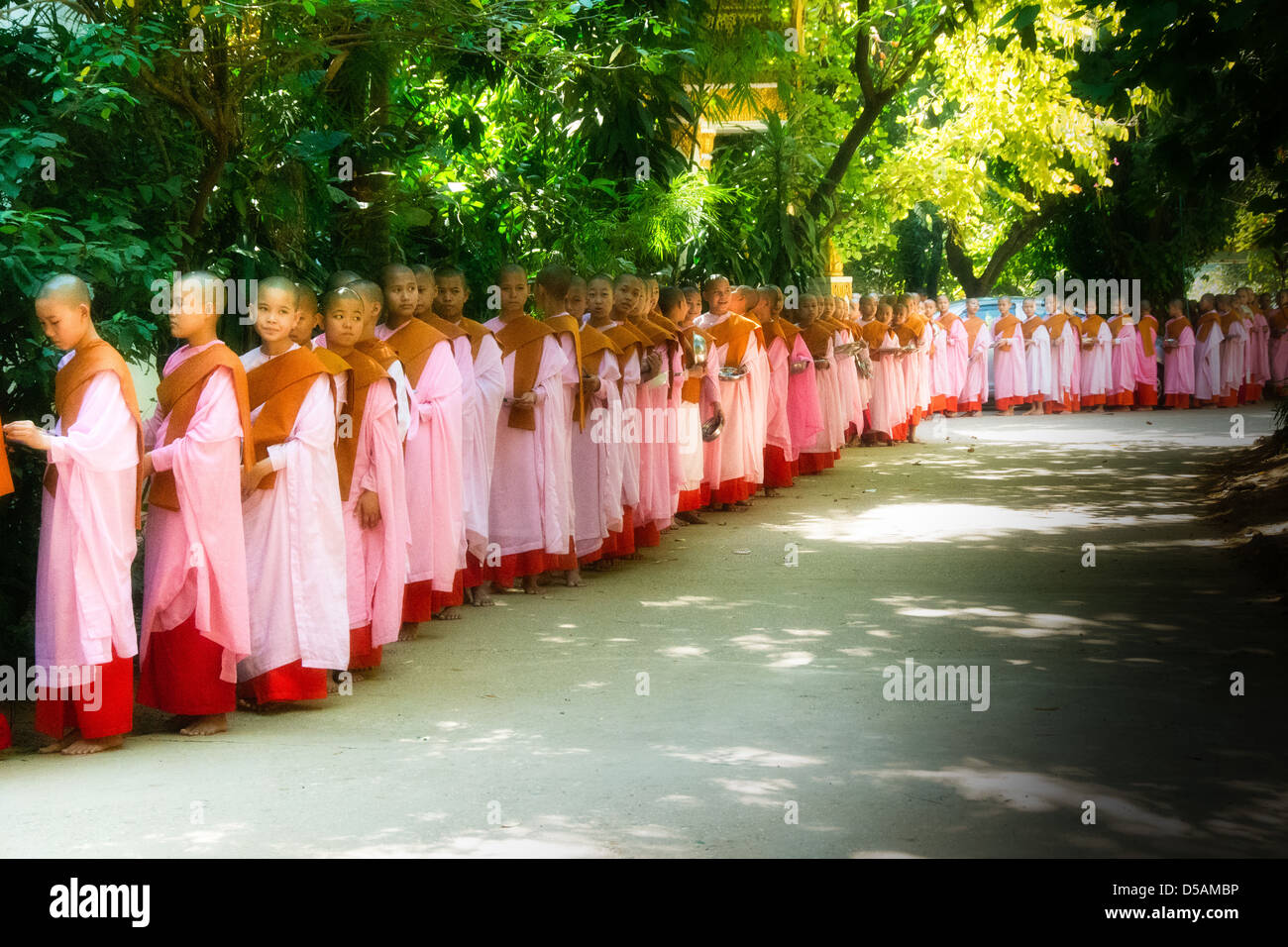 Nuns in line for their daily alms Stock Photo - Alamy