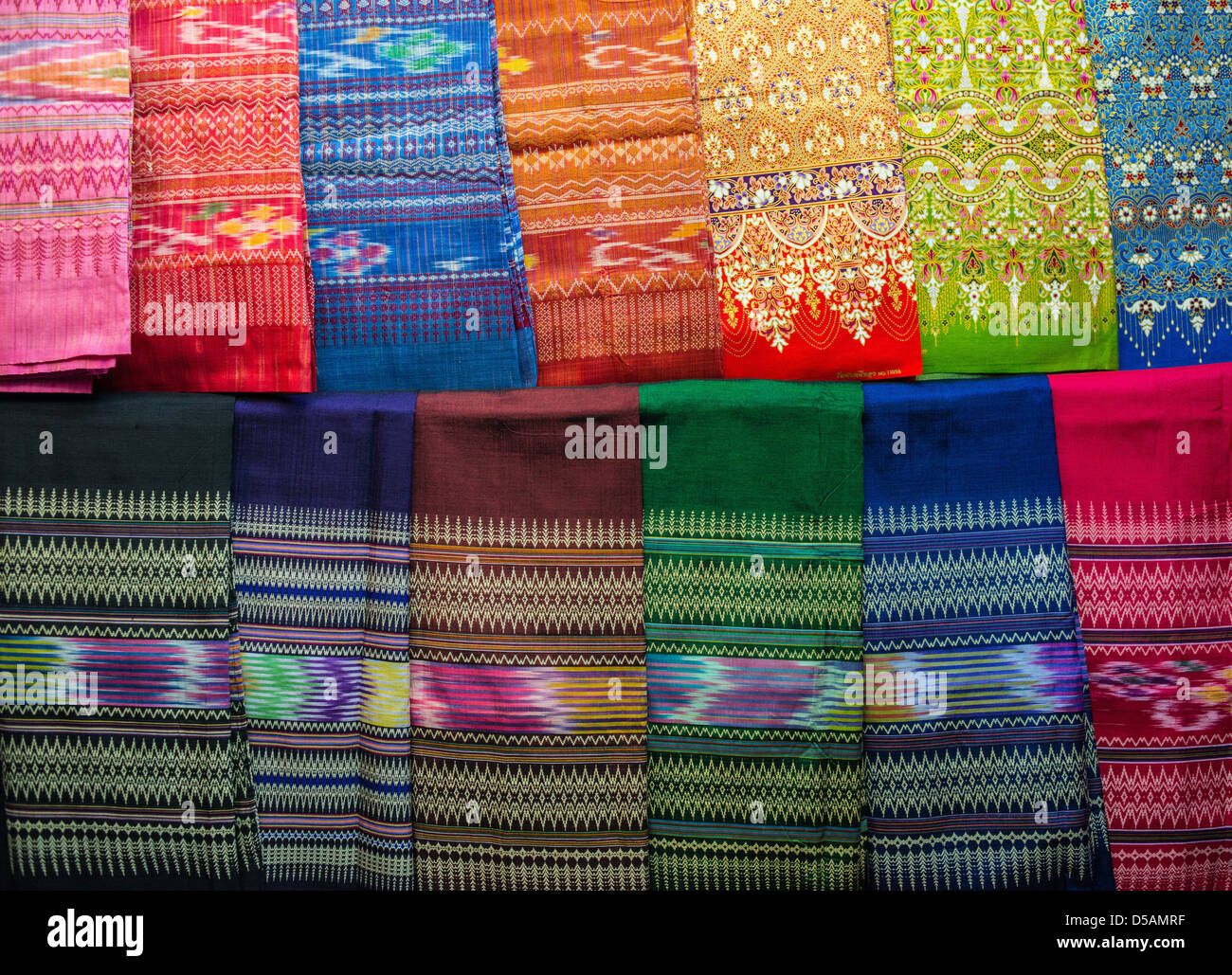 Fabric worn by the Burmese women for their skirts Stock Photo - Alamy