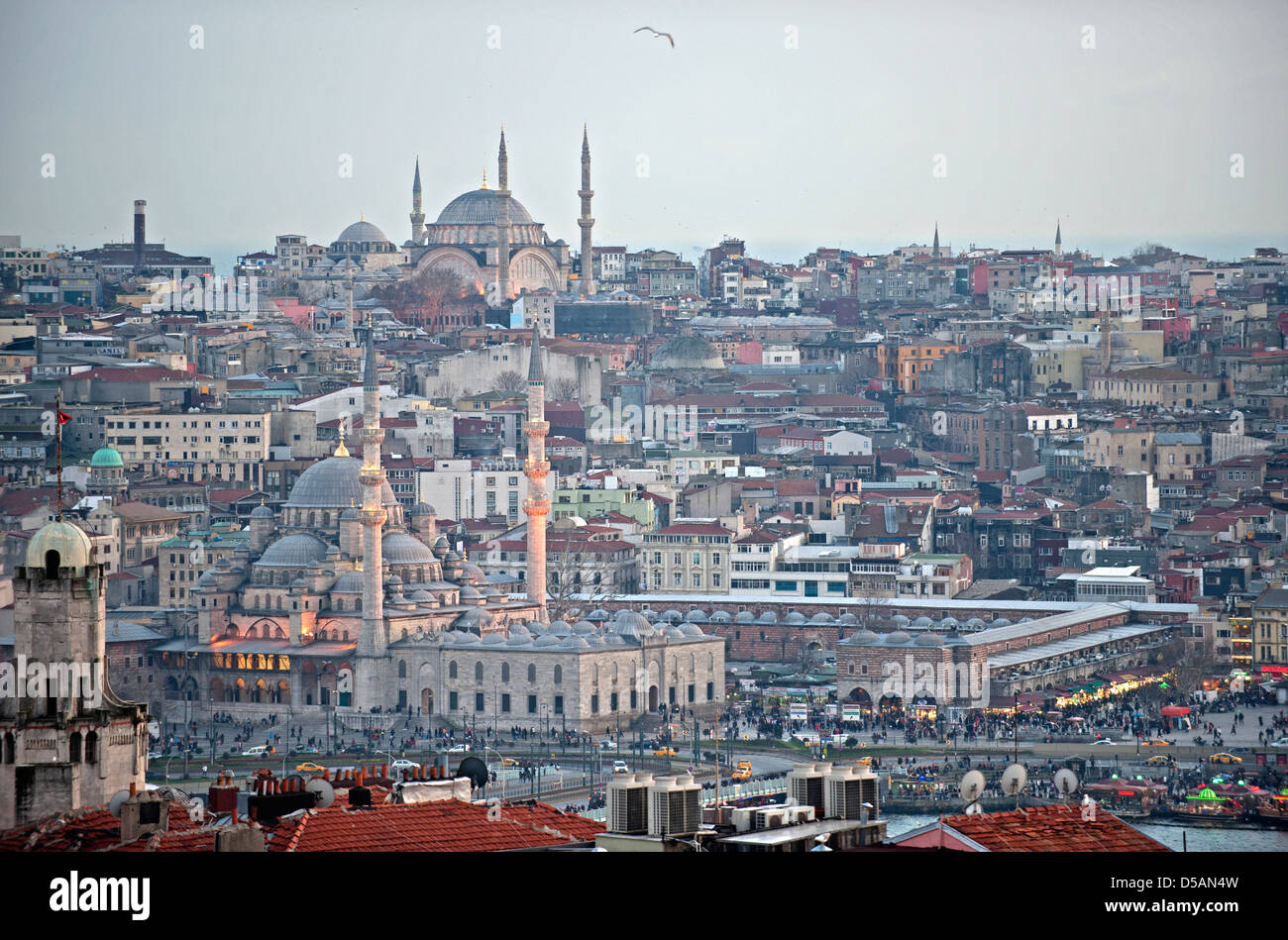 Istanbul, Turkey, the Suleymaniye Mosque, and left the Sultan Ahmet ...