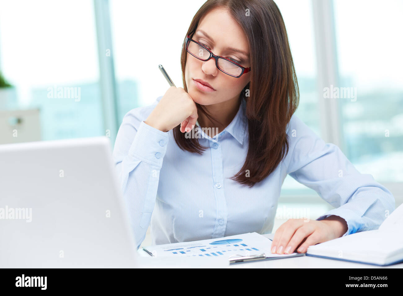 Image of a business lady being busy working Stock Photo - Alamy